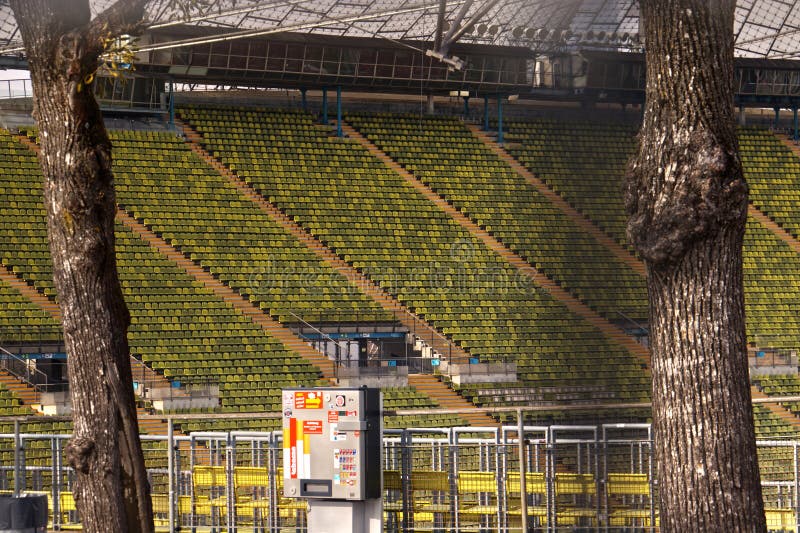 Stands of the Olympic Stadium in Munich Stock Image - Image of grass ...