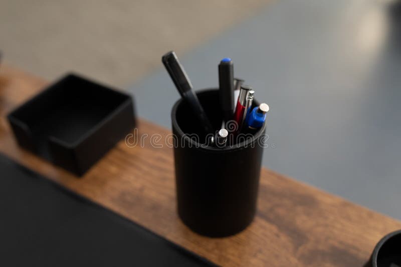 Stands for Stationery in the Office on the Table Stock Image - Image of ...
