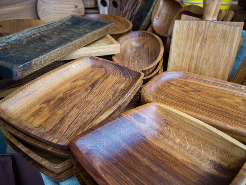 Stands and Trays Made of Precious Wood Stock Image - Image of kitchen ...