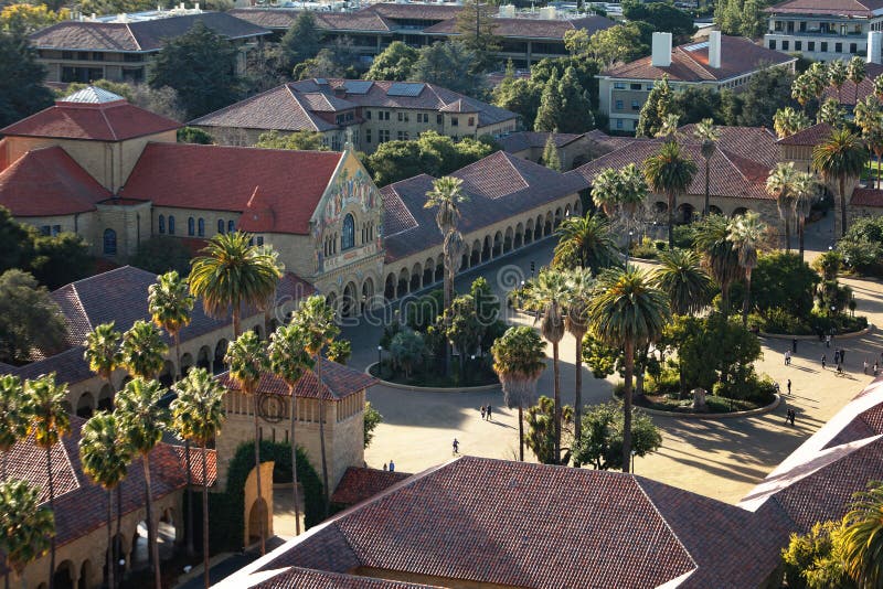 Stanford University Main Quad from Above Editorial Stock Image - Image ...