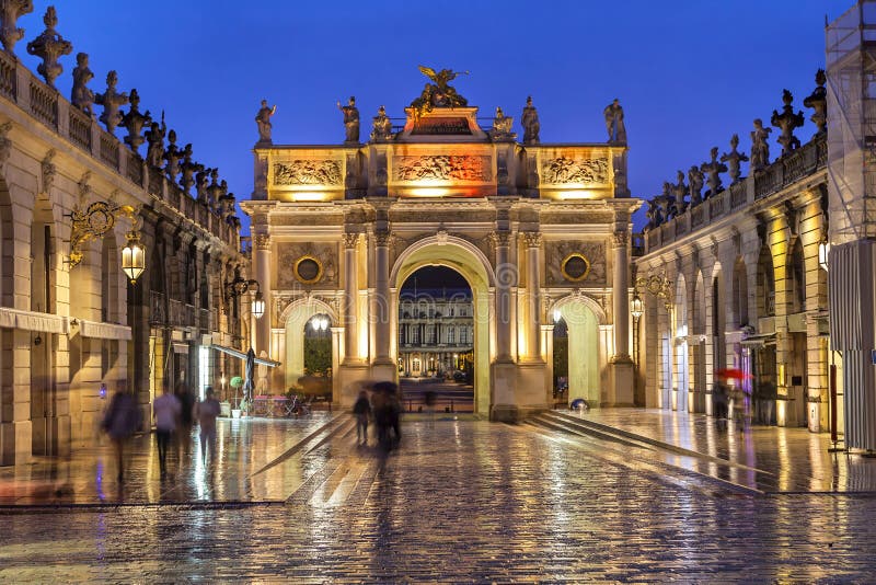 Stanislas Square am Abend, Nancy, Frankreich Stockbild - Bild von nacht ...