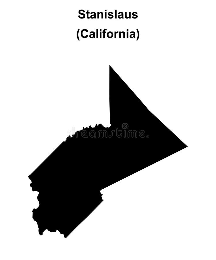 Stanislaus outline map stock vector. Illustration of detailed - 357885587