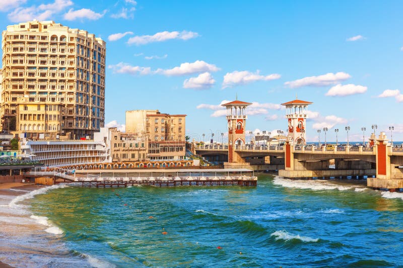 Panorama Stanley Bridge Alexandria Egypt Stock Photos - Free & Royalty ...