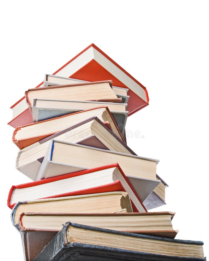 Stapel Von Büchern Auf Weißem Hintergrund Stockbild - Bild von ...