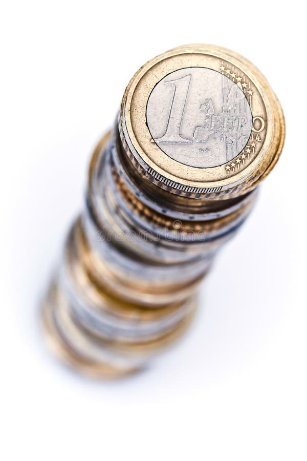 Stapel Euro muntstukken stock foto. Image of enkelvoudig - 15930606