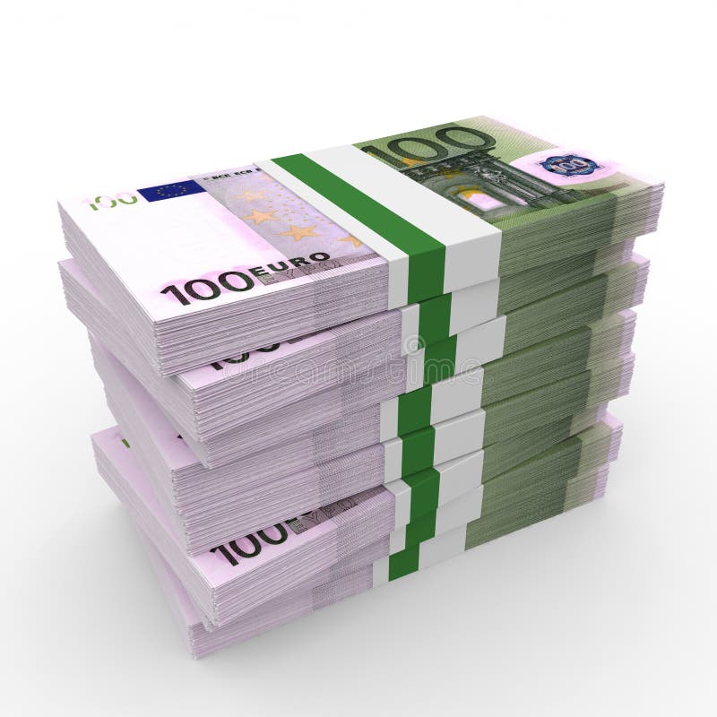 100-Euro-Geldstapel stock abbildung. Illustration von hintergrund ...