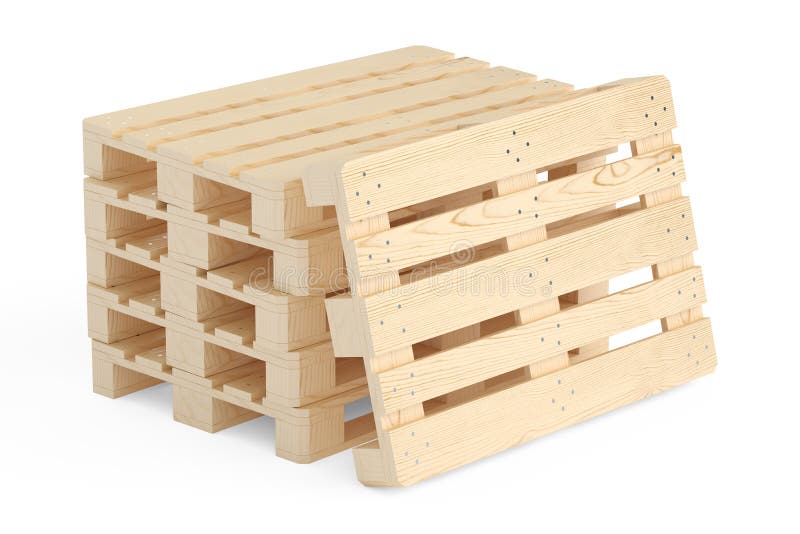 Stapel Houten Verschepende Pallets Stock Illustratie - Illustratie ...