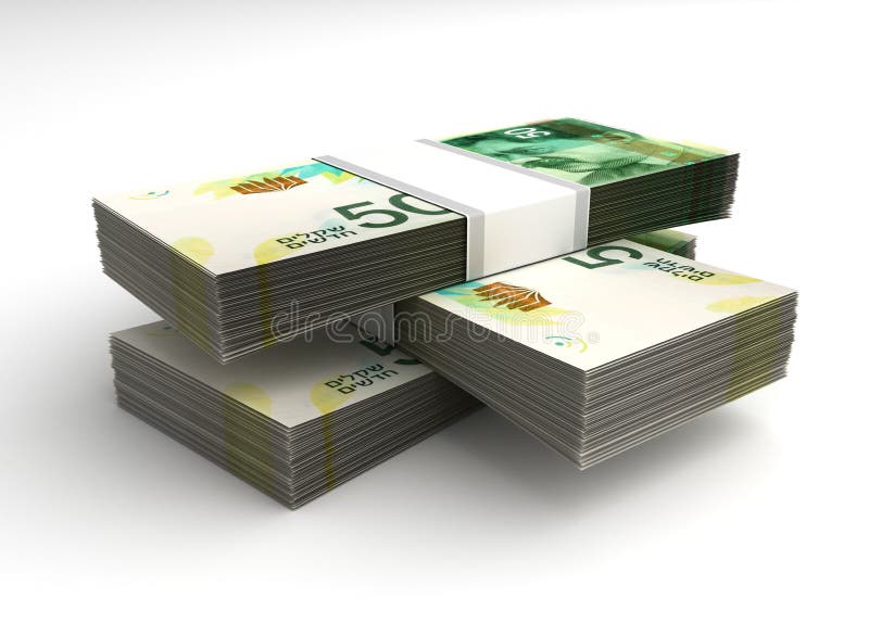 Stapel Israelischer Neuer Schekel Stock Abbildung - Illustration von ...