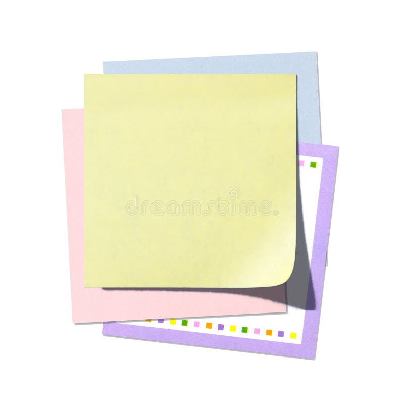 Stapel Post-its in Een Container Stock Afbeelding - Image of kleur ...