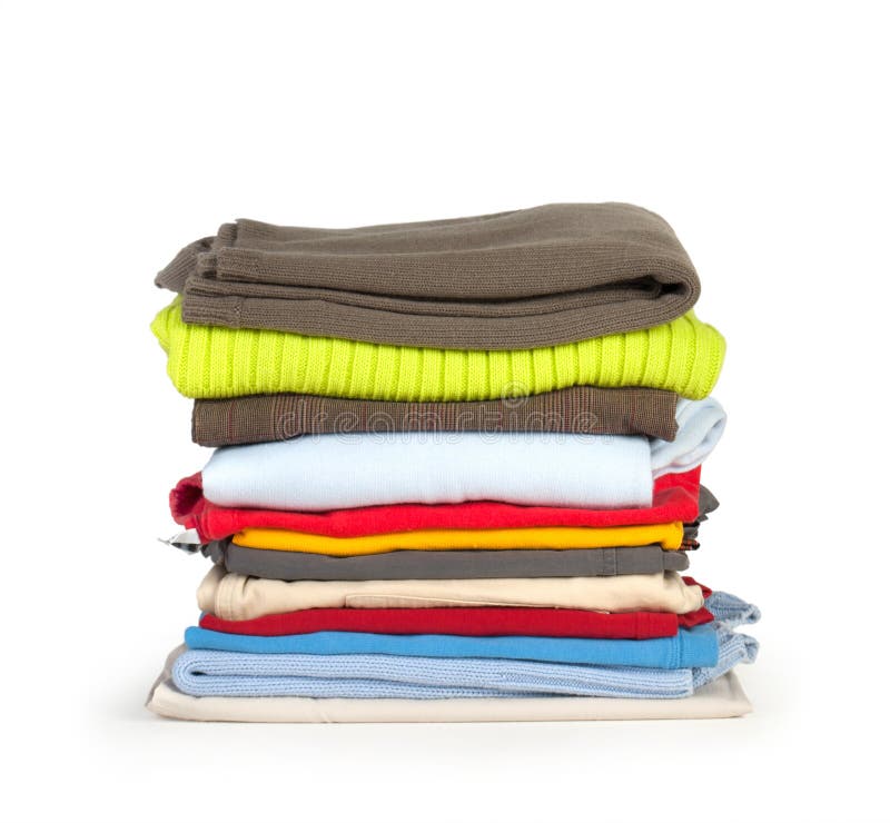 Stapel Van Kleren Op De Schoenen Stock Afbeelding - Image of textiel ...