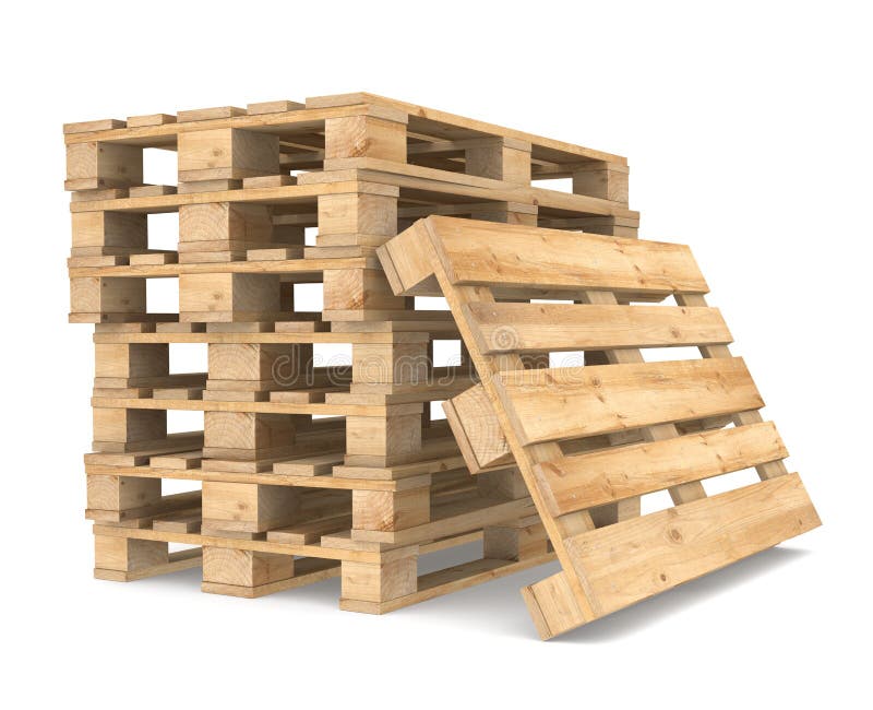 Stapel Pallets stock illustratie. Illustration of industrieel - 22723316
