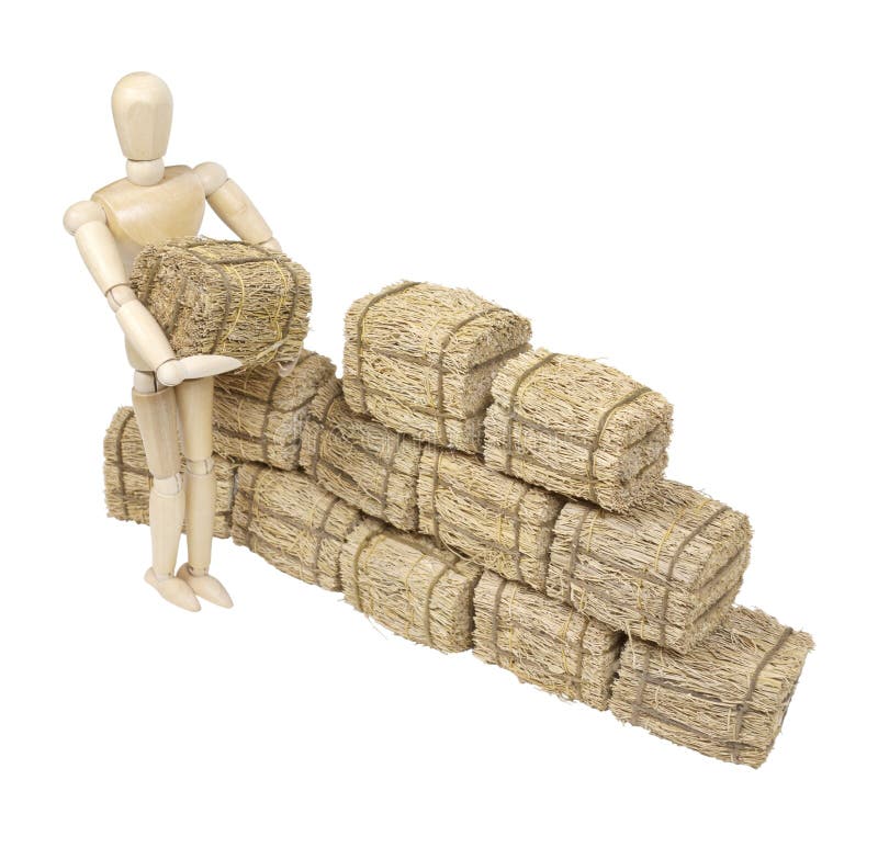 Stapeln der Heu-Ballen stockbild. Bild von bettwäsche - 20351513