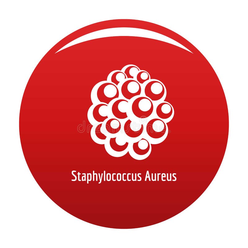Staphylococcus Aureus Icon Vector Red Stock Vector - Illustration of ...
