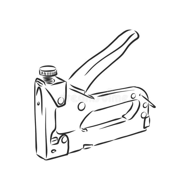 Staple Gun. Construction Stapler Vector Sketch Illustration Stock ...