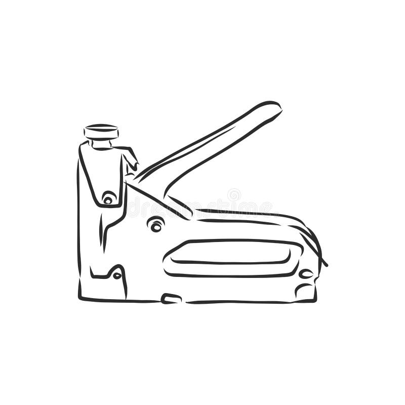 Staple Gun. Construction Stapler Vector Sketch Illustration Stock ...