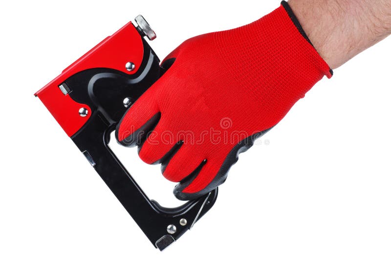 Hand with staple gun stock photo. Image of hand, equipment - 21723188
