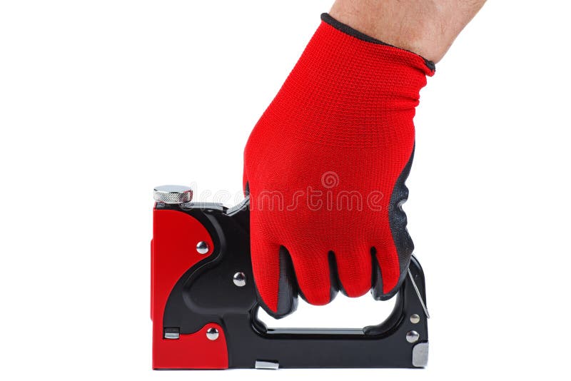 Hand with staple gun stock photo. Image of hand, equipment - 21723188