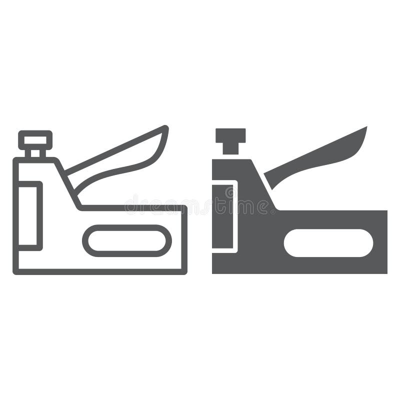 Staple Gun Line and Glyph Icon, Tool and Repair, Stapler Sign, Vector ...