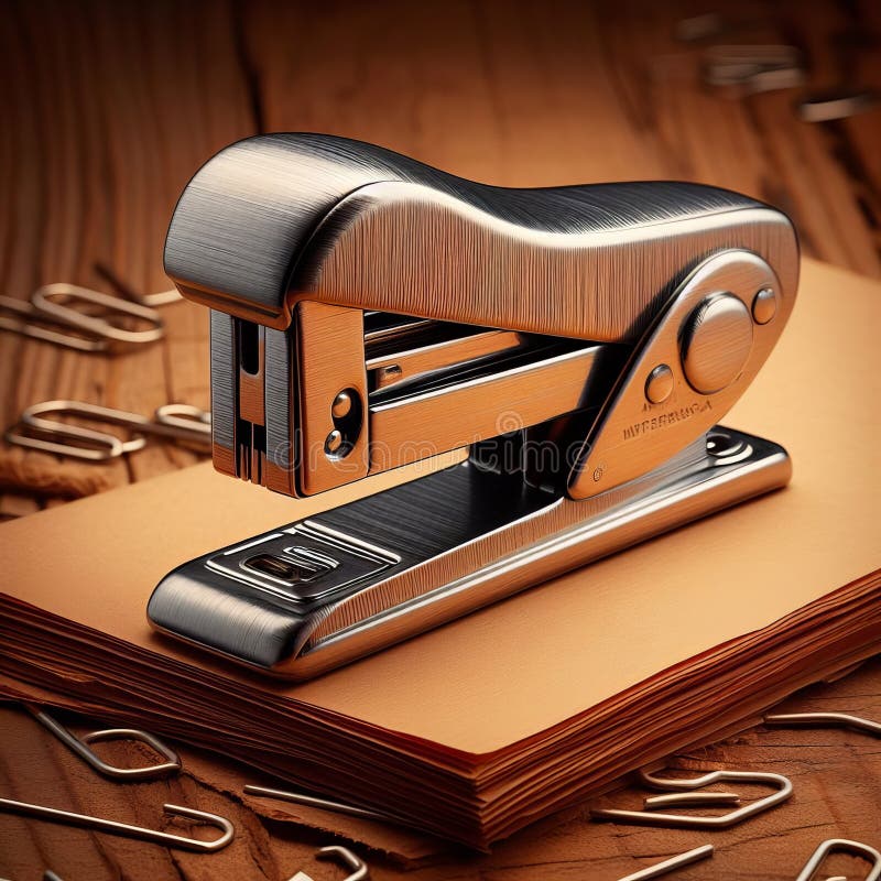 Stapler a Device that Fastens Sheets of Paper Together, Close Stock ...