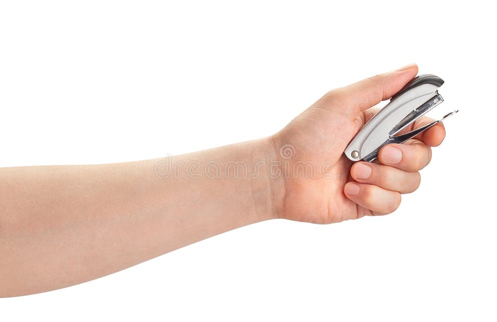 Stapler in hand stock image. Image of single, metal - 285966475