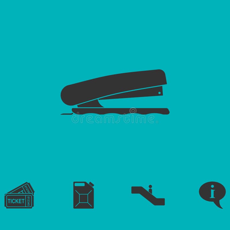 Stapler icon flat stock vector. Illustration of graphic - 137895439