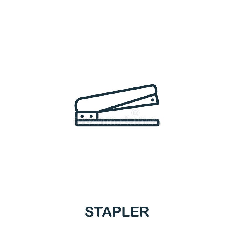 Stapler Line Icon. Thin Design Style from Office Tools Icon Collection ...