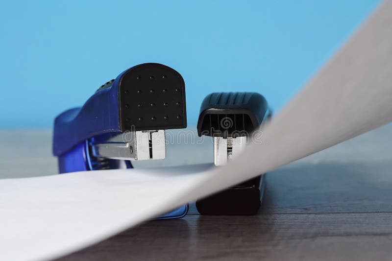 Stapler for Office Work on the Table. Stationery Item. Office Su Stock ...