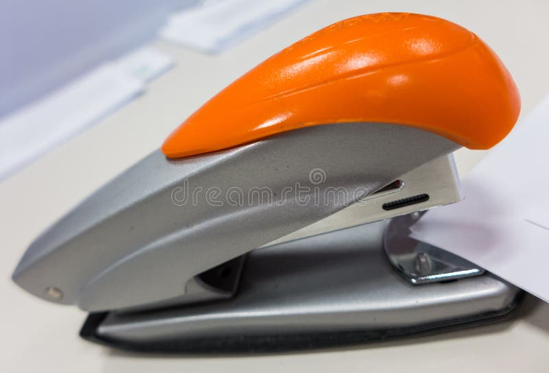 Stapler stock photo. Image of office, paper, orange, equipment - 64933994