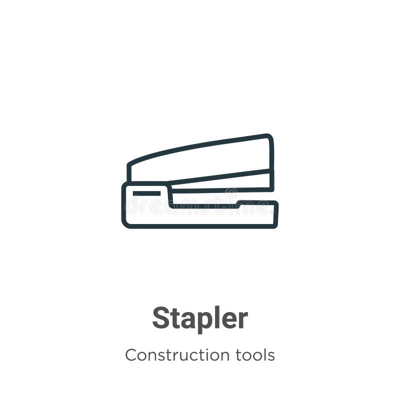 Outline Stapler Vector Icon. Isolated Black Simple Line Element ...