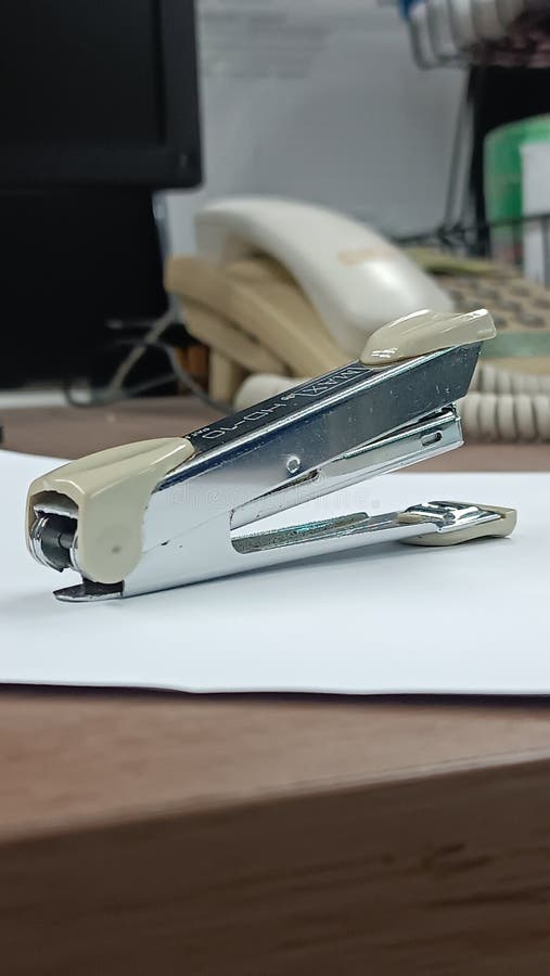 Stapler and paper stock photo. Image of plastic, telefon - 283054466