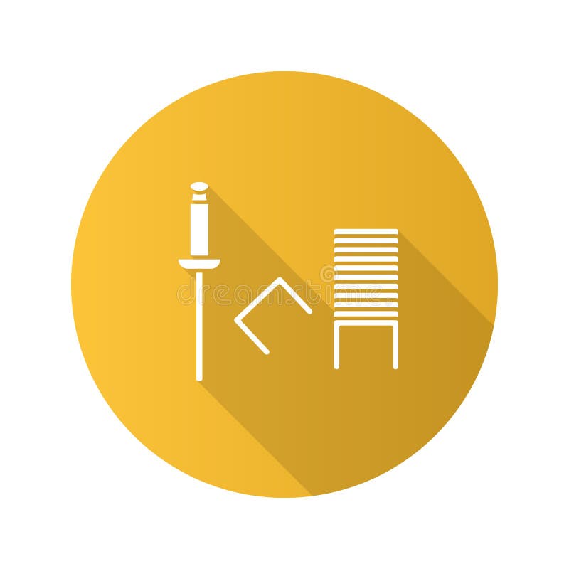 Stapler Pins Flat Design Long Shadow Glyph Icon Stock Vector ...