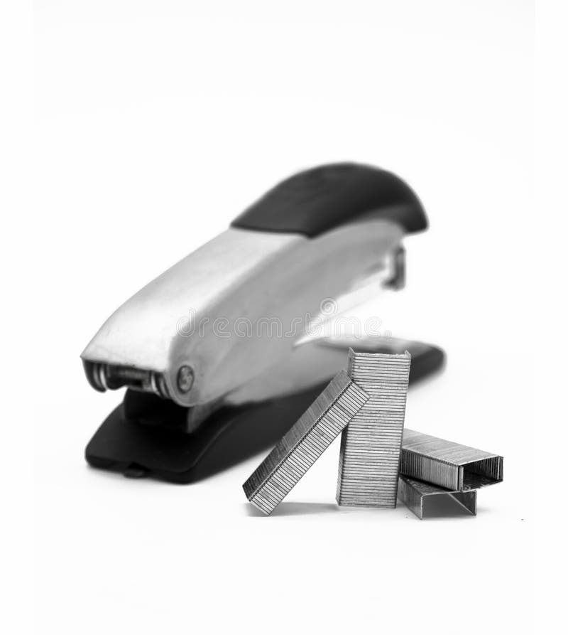 Stapler and Stapler Pins Isolated on White Background Stock Photo ...