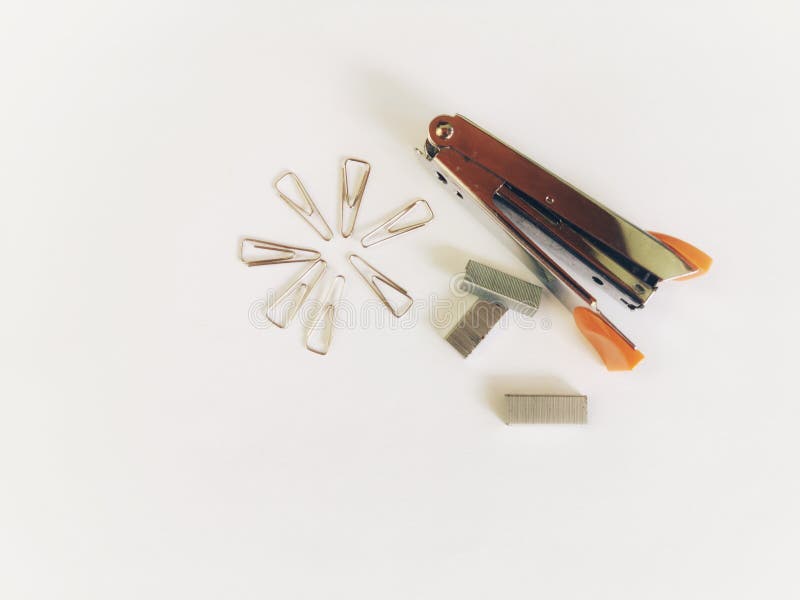 Stapler and staples stock photo. Image of silver, macro - 34819968