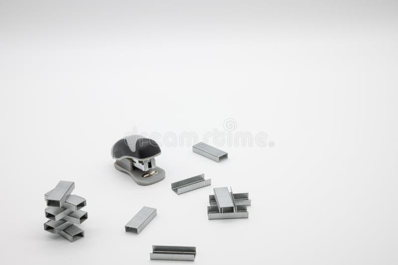 Stapler and Staples on a White Background Stock Photo - Image of ...