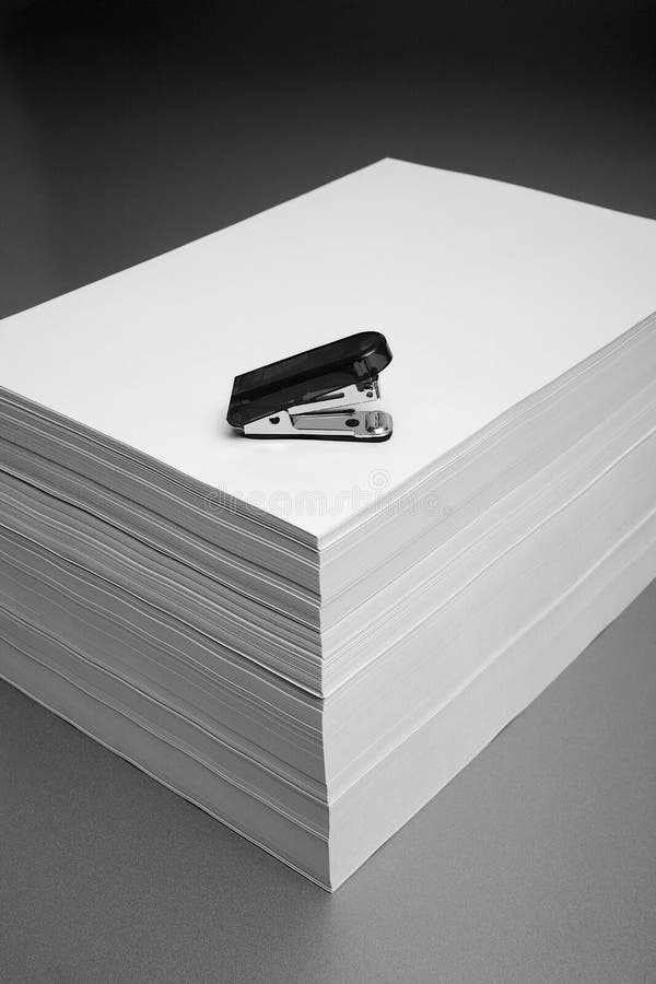 Stapler on Top of a Stack of Paper. Conceptual Image Stock Image ...