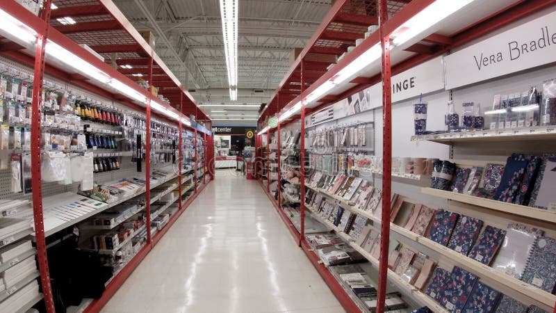 Staples Retail Store Interior 2022 Looking Down Aisle Editorial Stock ...