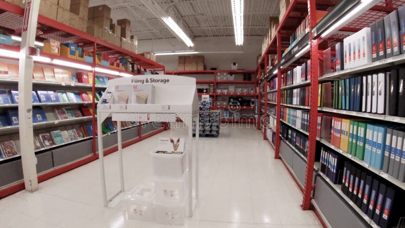 Staples Retail Store Interior 2022 Plastic Totes Display Editorial ...