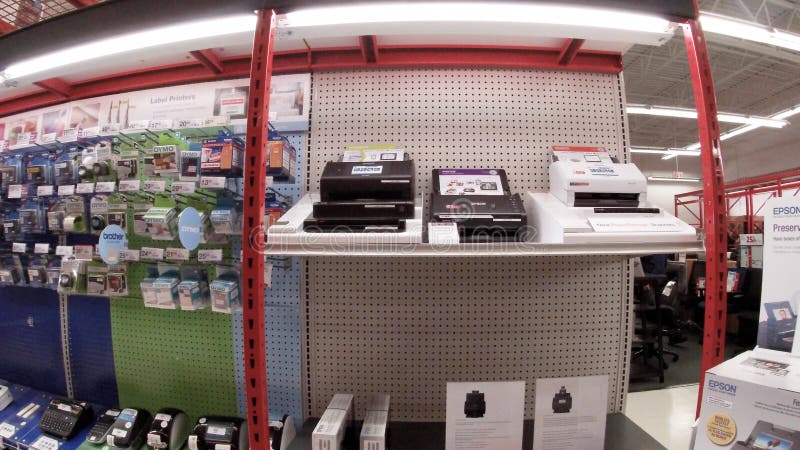 Staples Retail Store Interior 2022 Printers Display Editorial Image ...