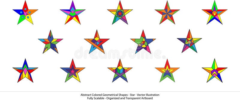 Abstract Colored Geometrical Shapes - Star. Stellar Abstraction ...