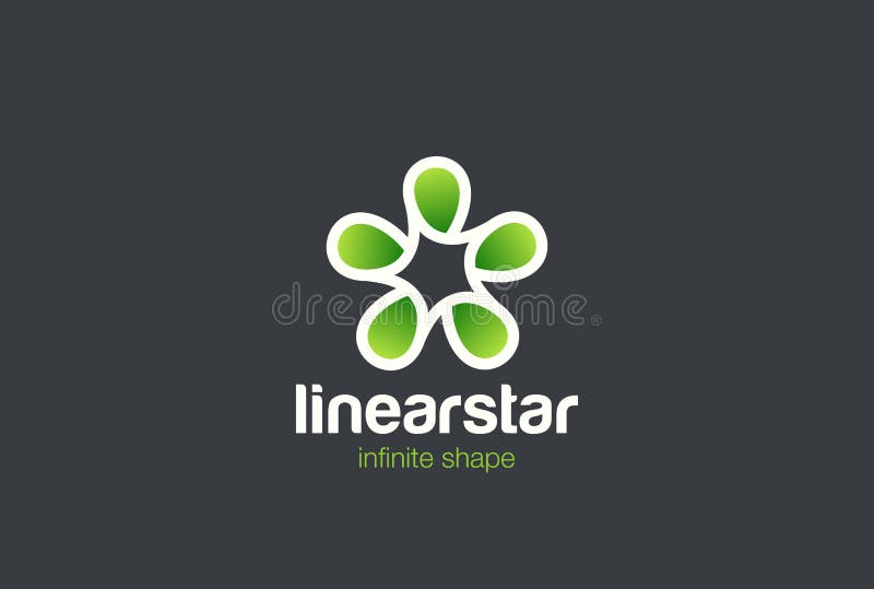 Star Abstract Logo Design Vector Template. Linear Logotype Concept ...