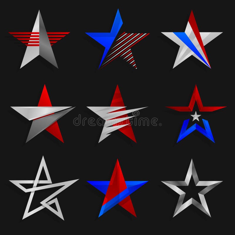 The Star Abstract Signs. Logos Templates. Vector Illustration. Stock ...