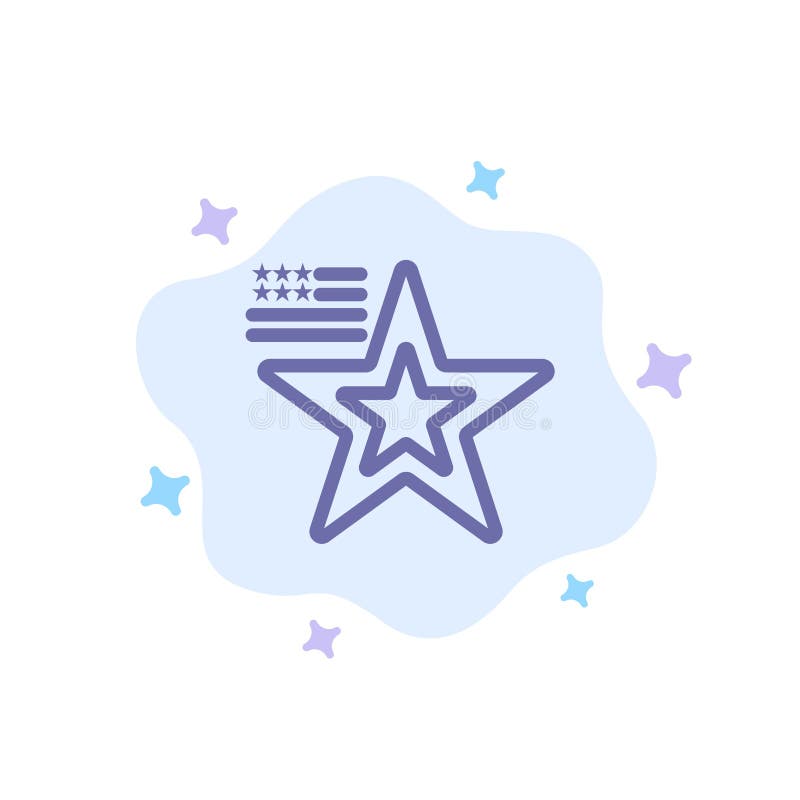Star, American, Flag, Usa Blue Icon on Abstract Cloud Background Stock ...