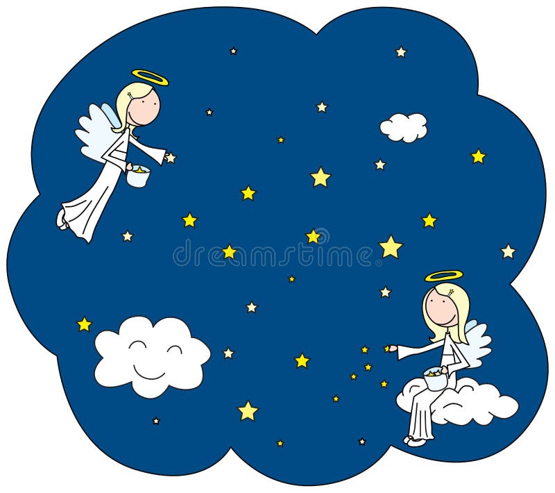 Star angels stock vector. Illustration of night, clouds - 38727954