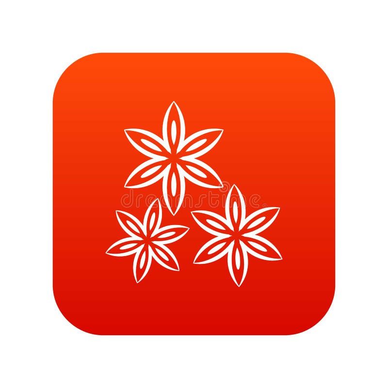 Star Anise Icon Digital Red Stock Vector - Illustration of ripe, icon ...