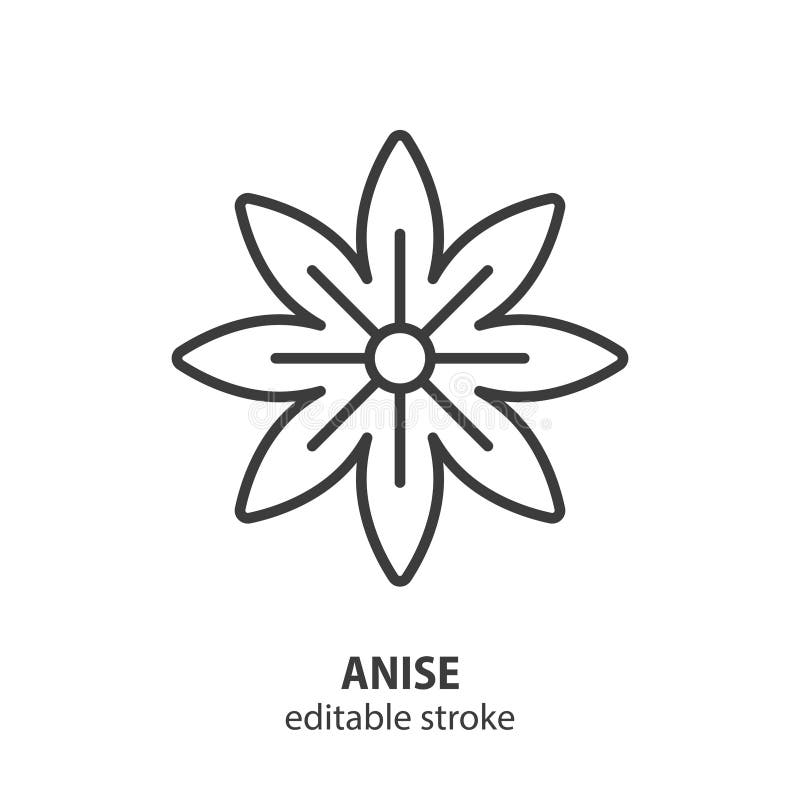 Star Anise Line Icon. Spice Vector Illustration Stock Vector ...