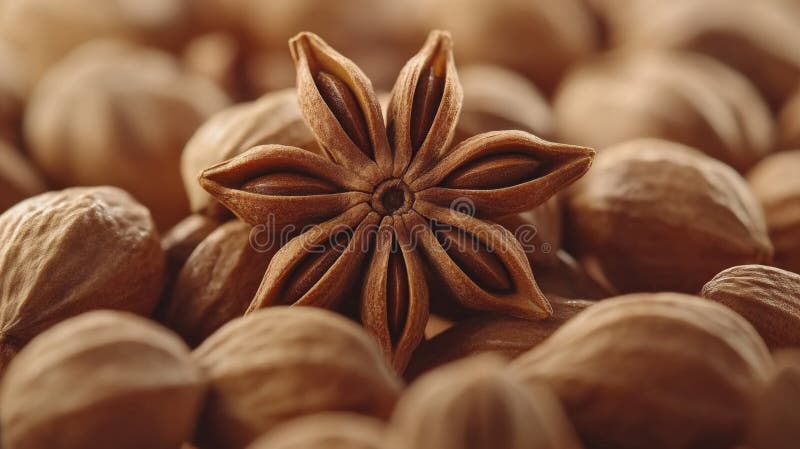 Star Anise Spice, a Close-Up of a Single Star Anise Surrounded by ...