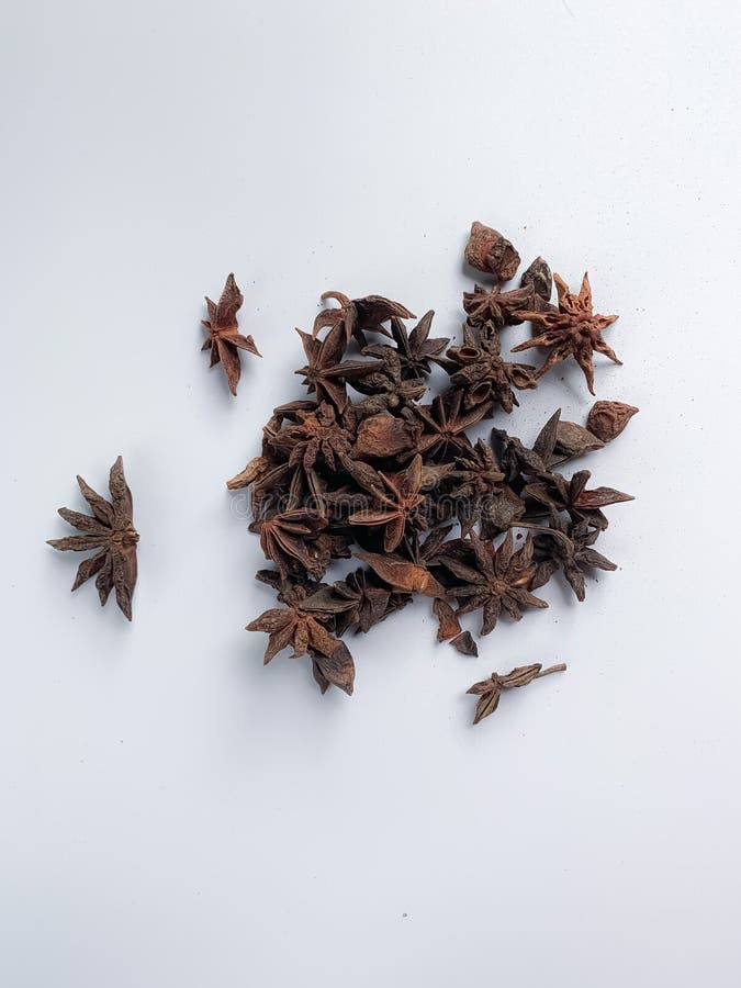 Top View of Star Anise on White Background Stock Photo - Image of ...