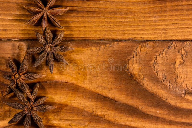 Star Anise on a Wooden Table. Top View Stock Photo - Image of aroma ...