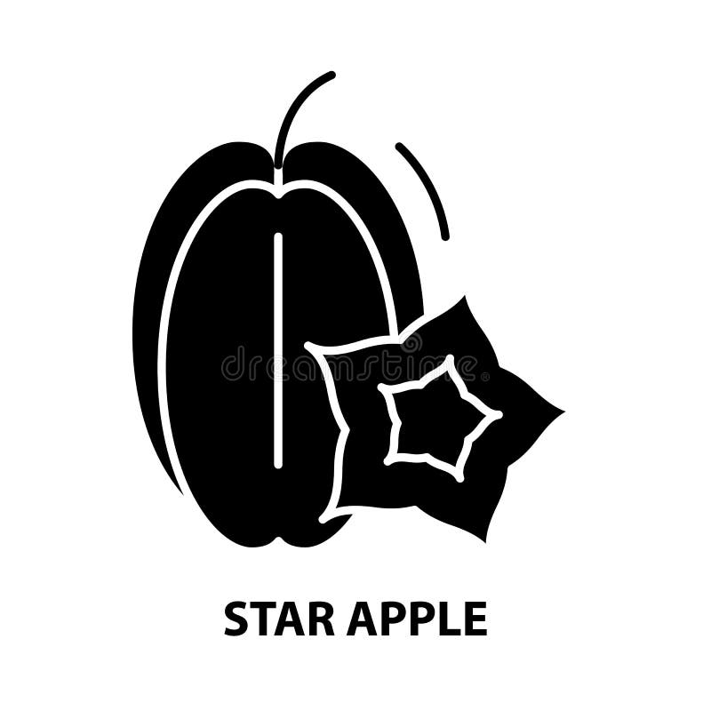 Star Apple Icon, Black Vector Sign with Editable Strokes, Concept ...