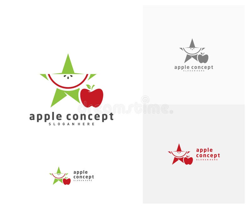 Star Apple Logo Design Vector Template, Fruits Apple Icon Symbol Stock ...